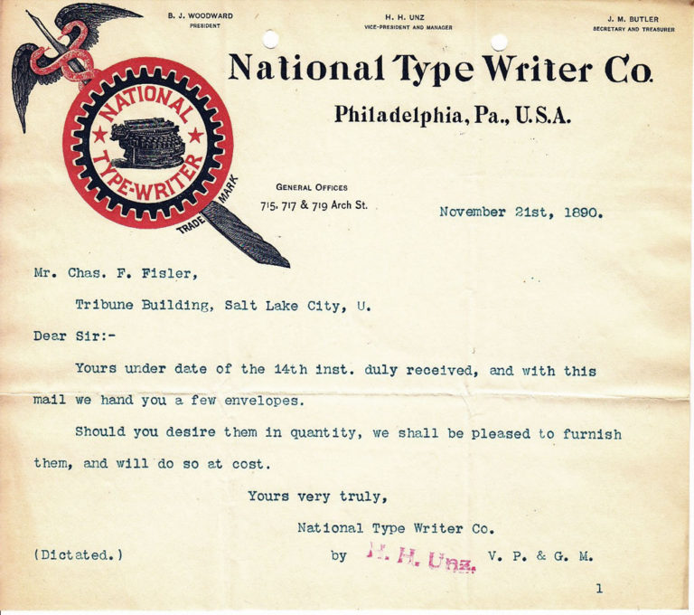 National 1 Typewriter - Antique Typewriters