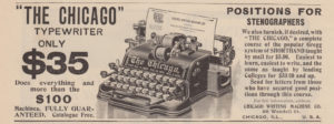 Chicago 1 Typewriter - Antique Typewriters