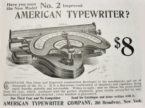 American 2 Typewriter - Antique Typewriters